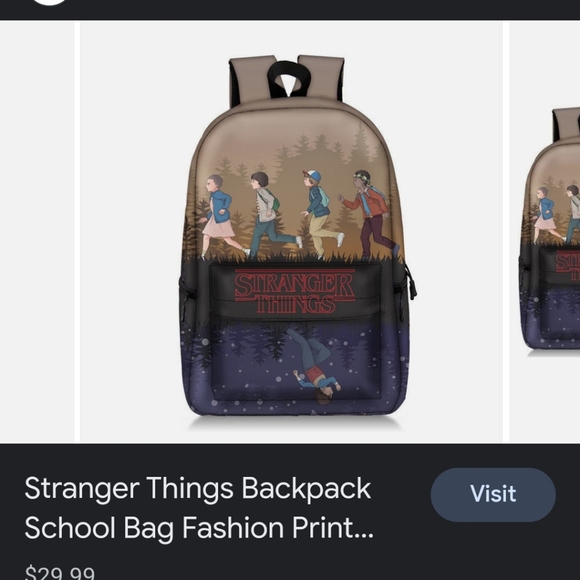 no source | Bags | Stranger Things Backpack School Bag Fashion Print ...
